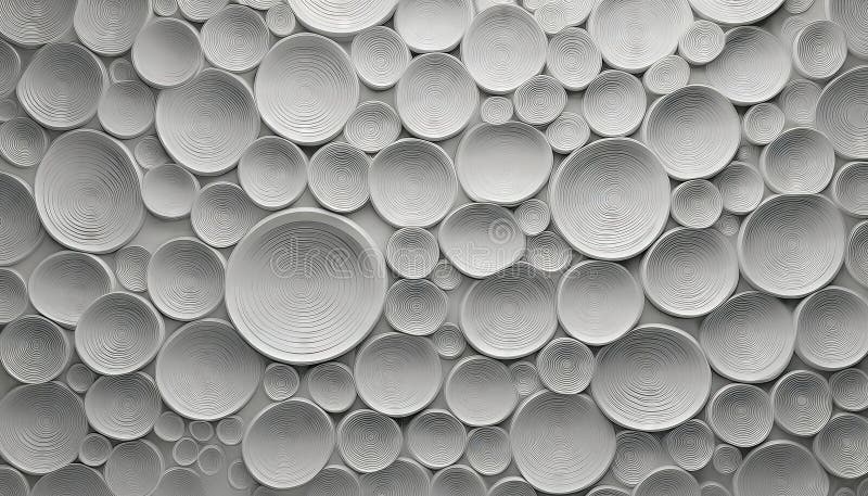 Striking Concentric Circular Patterns on a Minimalist White Background ...