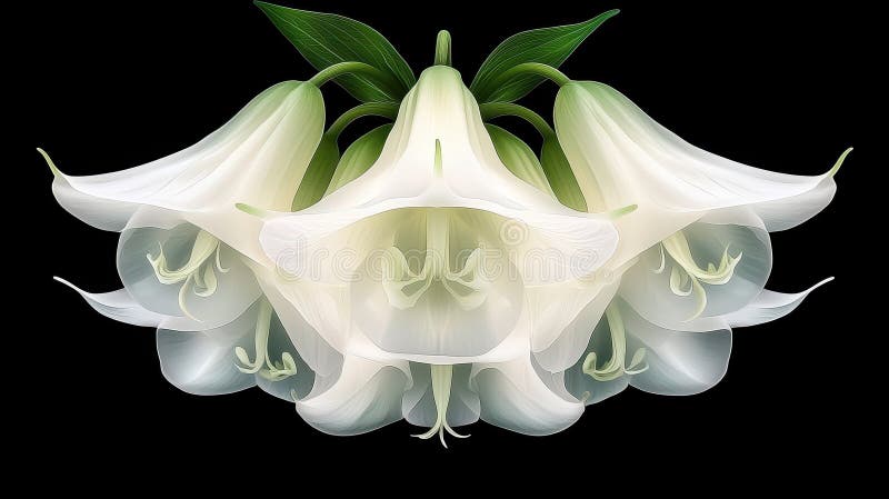 Striking Contrast, Exquisite White Flowers on Deep Black Background ...