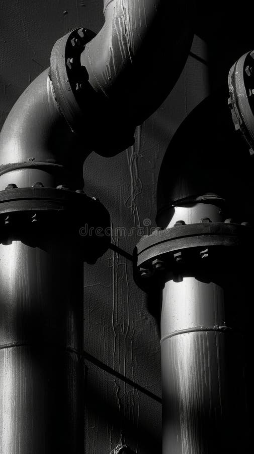 The Striking Contrast of Light and Shadow on the Pipes Creating a ...