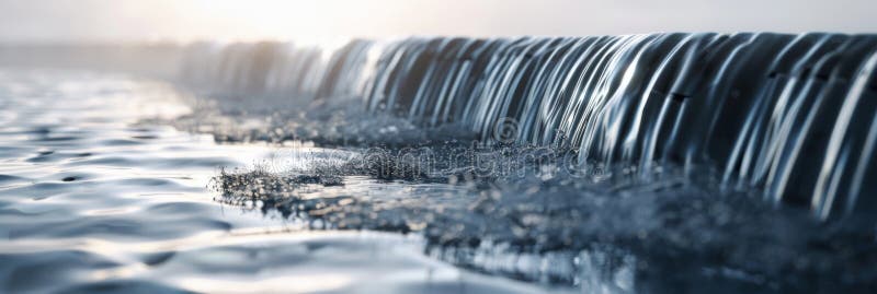 A Striking Contrast between the Precise Geometric Lines of a Waterfall ...