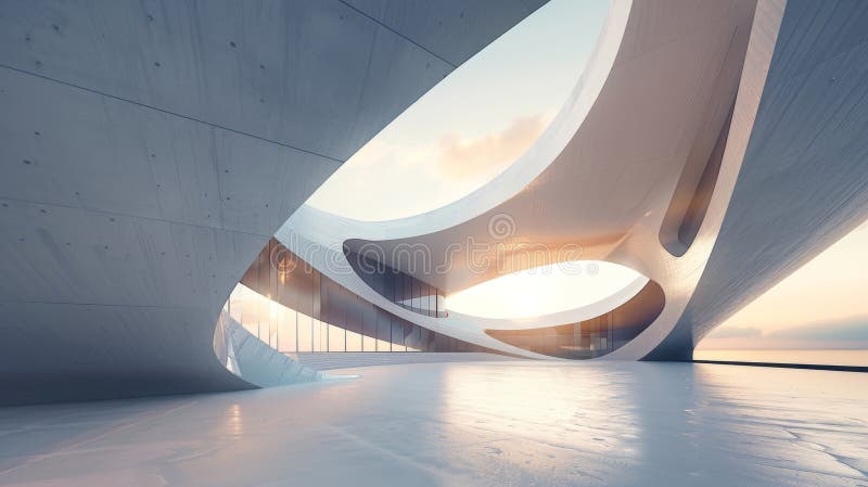 A Striking Contrast of Sharp Angles and Curved Lines Representing a ...