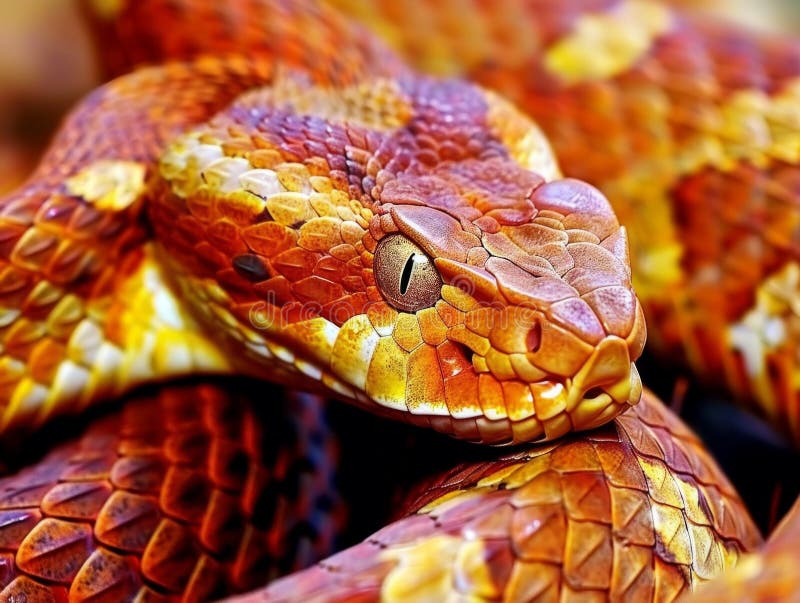 This Striking Copperhead Snake Showcases Its Vibrant Copper Colored ...