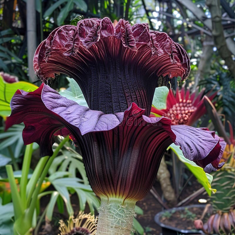 Striking Corpse Flower in Full Bloom Stock Illustration - Illustration ...
