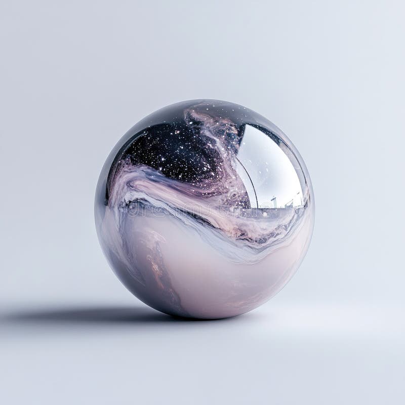 This Striking Cosmic Orb Features Liquid Chrome with Deep-space Nebula ...