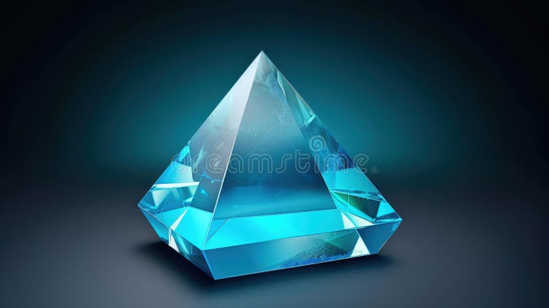 A Striking Crystal Triangle Shines Brightly, Its Glassy Surface ...