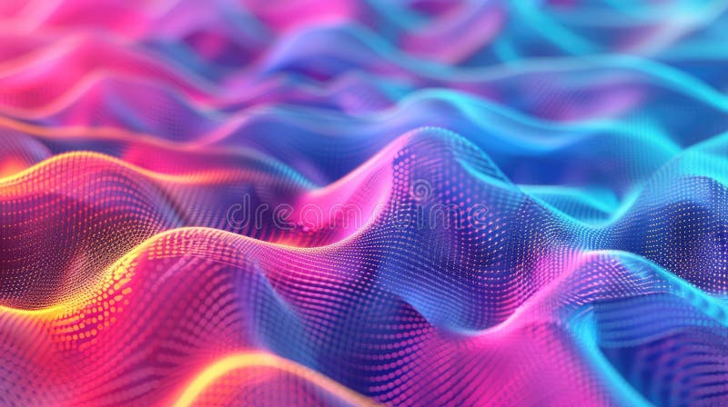 Striking 3D Design: Abstract Mesh Wave with Gradient Colors, Forming a ...