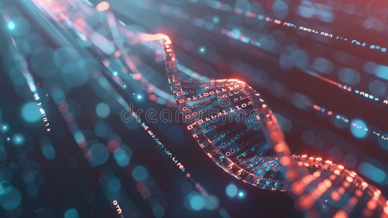 The Striking 3D DNA Strand Showcases Intertwined Binary Code and Data ...