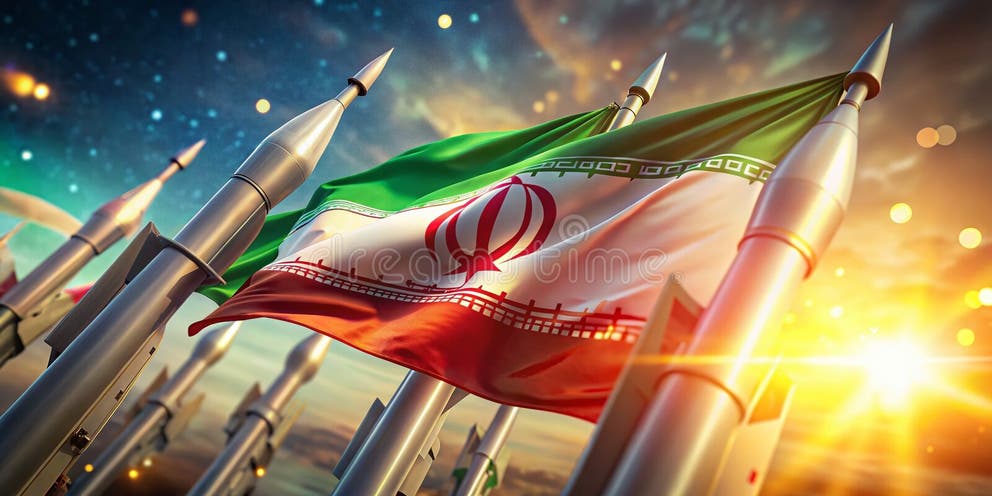 Striking 3D Illustration of the Iranian Flag Featuring an Atomic ...