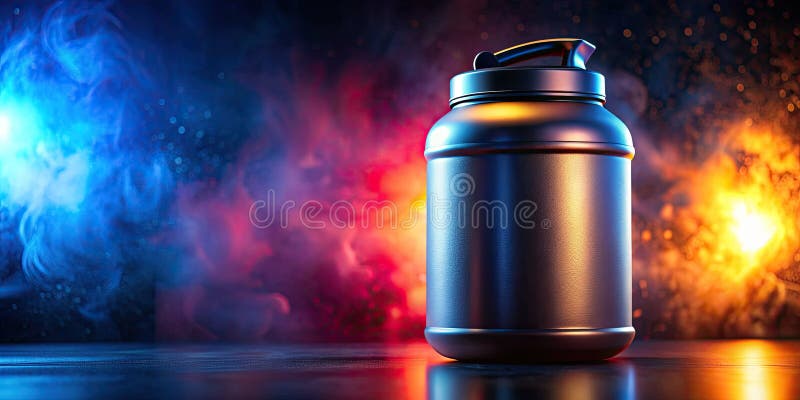 Dramatic 3D Whey Protein Mockup Abstract Container Design for Bold ...