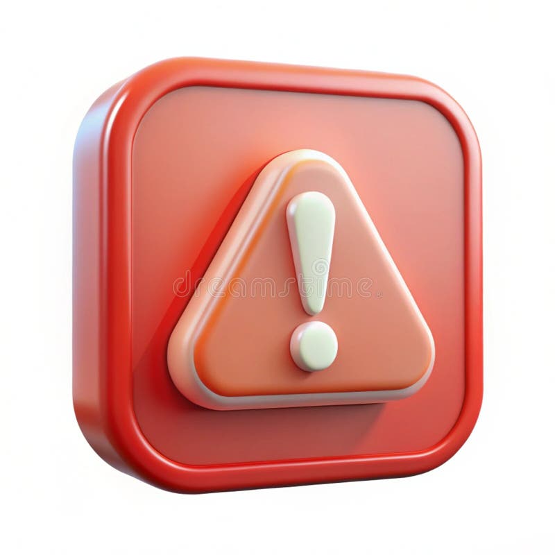 3D Alert Design Icon Isolated on White Background Stock Illustration ...