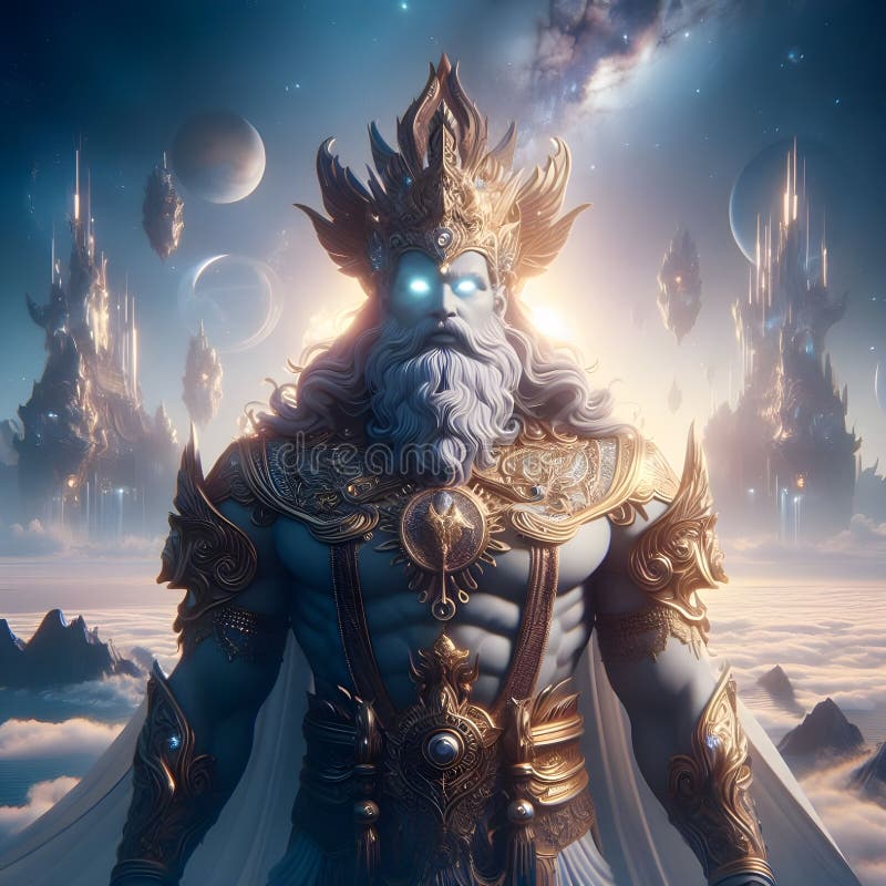 A Striking 3D Render of an Ancient God. Stock Illustration ...