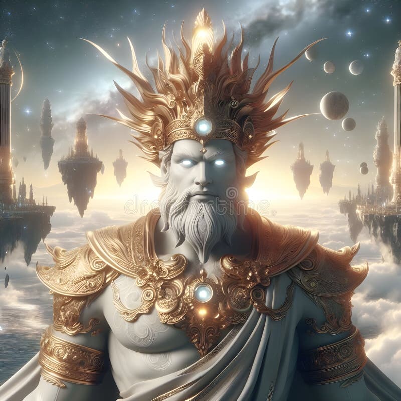 A Striking 3D Render of an Ancient God. Stock Illustration ...
