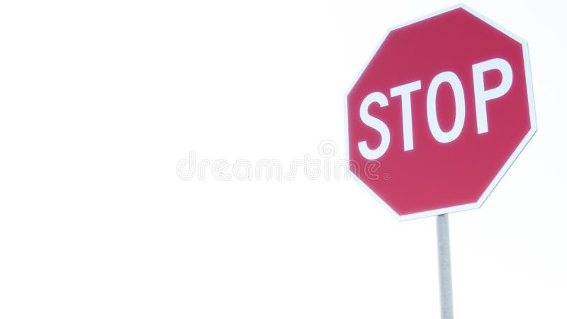 3D Red Stop Sign Render Digital Illustration of Road Traffic Symbol on ...