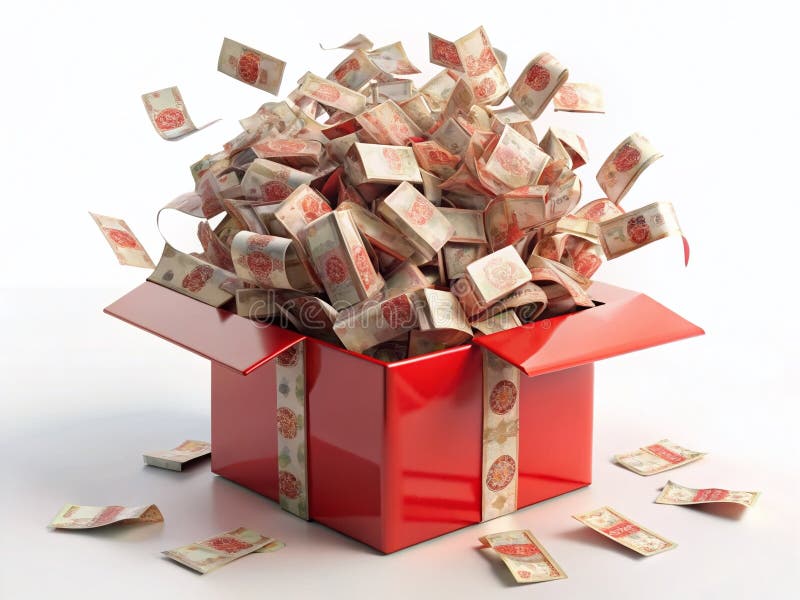 Syrian Pound Gift Box a 3D Rendered Symbol of Economic Crisis in Syria ...