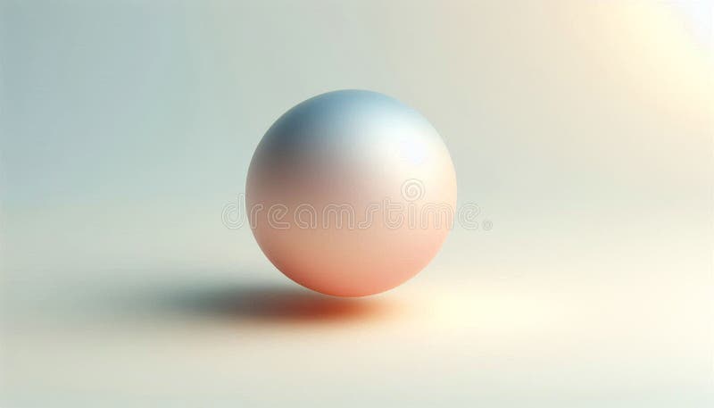 Harmonious Contrast: a 3D Render of a Half-Sphere in Soft Peach and ...