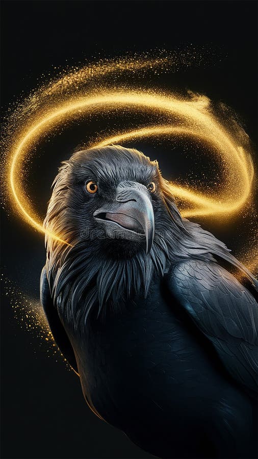 A Raven in an Abstract, Dynamic Style, Capturing the Bird S Fierce ...