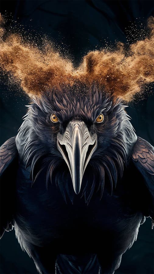 A Raven in an Abstract, Dynamic Style, Capturing the Bird S Fierce ...