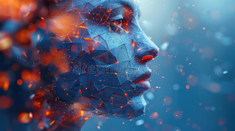 Geometric Facial Structure in 3D Render Stock Illustration ...