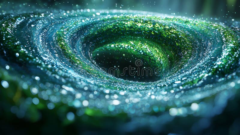 Futuristic Vortex: Lime Green Metal Shapes in Dynamic Motion ...