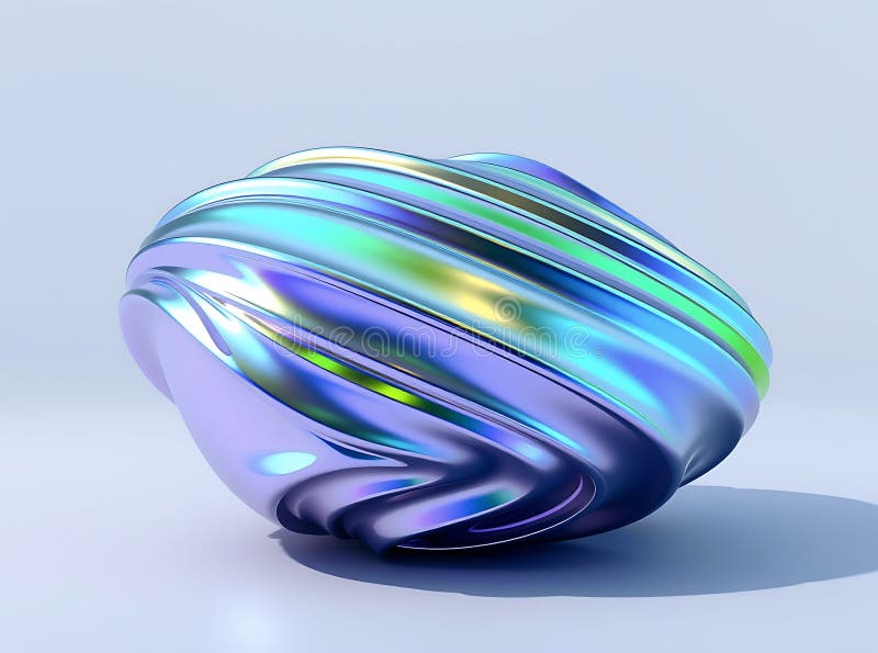 Dynamic 3D Rendered Abstract Wavy Sphere with Vibrant Iridescent Colors ...