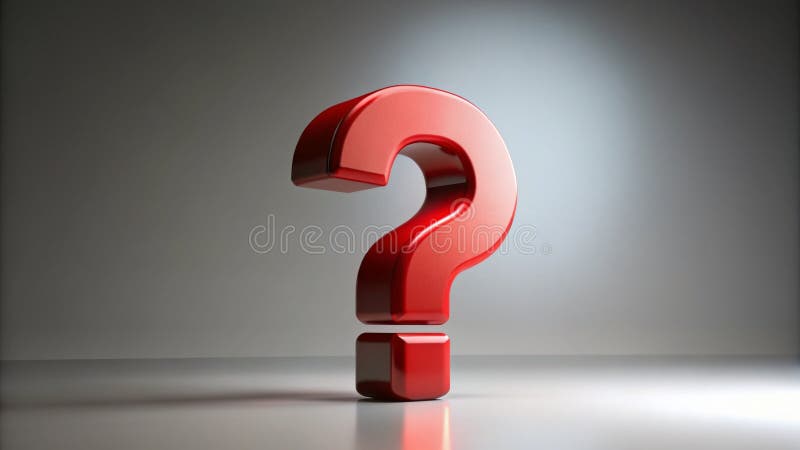 Intriguing 3D Rendered Red Question Mark a Minimalist Visual ...