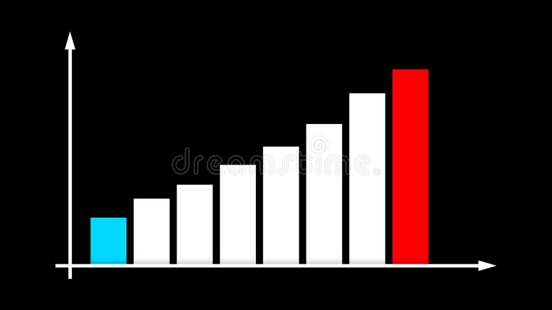 DECREASING BAR GRAPH in 3d stock illustration. Illustration of action ...