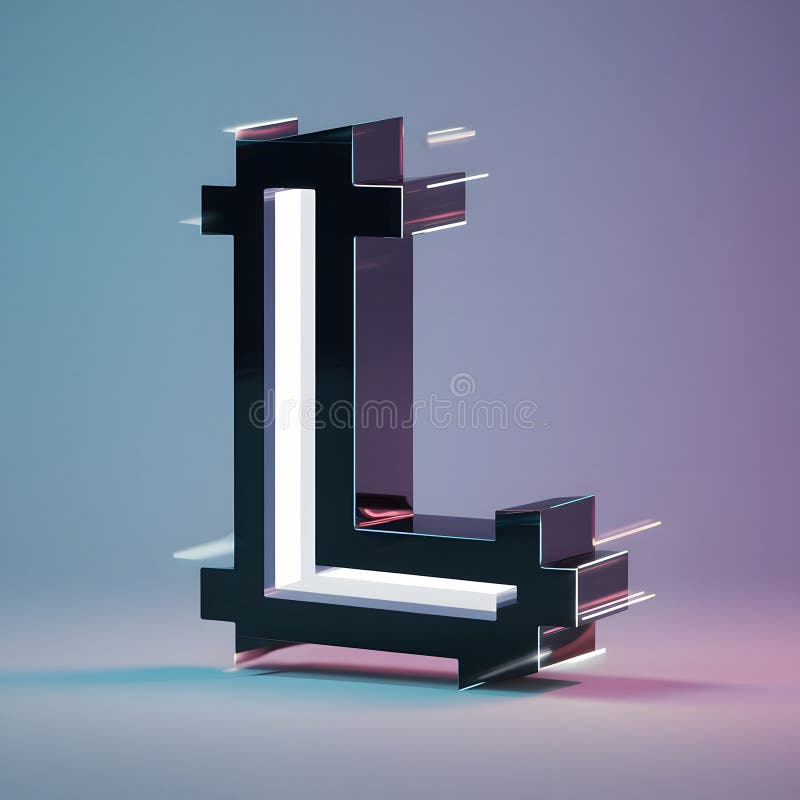 A Striking 3D Rendering of the Letter L Crafted in a Pixelated Design ...