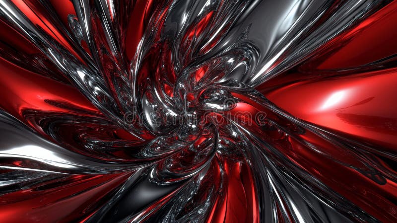 A Striking 3D Splash in Gradients of Dark Red and Metallic Silver, with ...