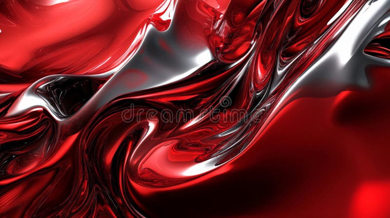 A Striking 3D Splash in Gradients of Dark Red and Metallic Silver, with ...