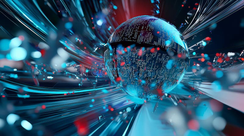 3D Search Engine: Centralized Data Flow. Generative AI Stock ...