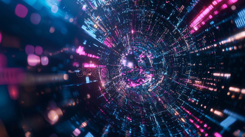 3D Search Engine: Centralized Data Flow. Generative AI Stock ...