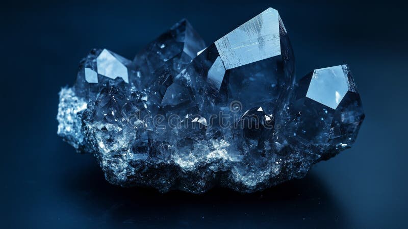 A Striking Dark Quartz Crystal Cluster with Sharp, Reflective Facets ...