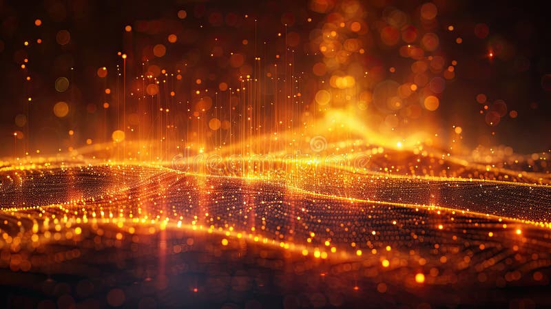 Elegant Data Visualization of Light Points Against a Gold and Dark ...