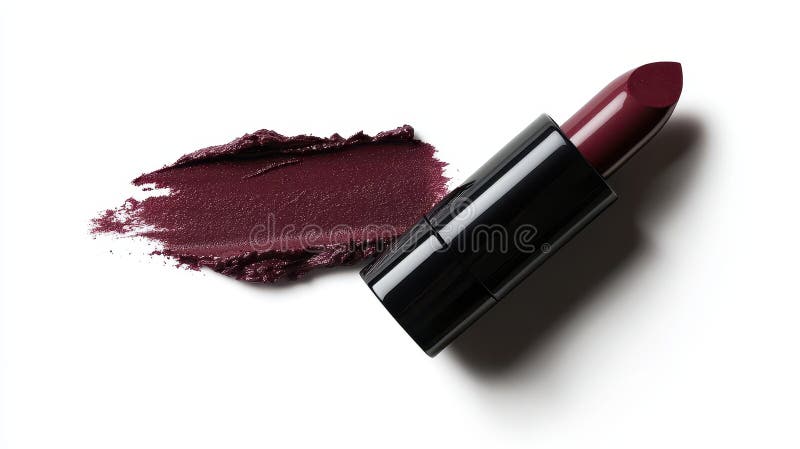 Deep Maroon Lipstick with Stroke of Color Stock Illustration ...