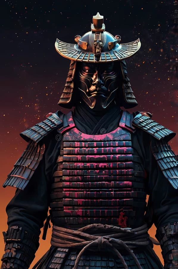 Samurai Under the Moonlight Stock Illustration - Illustration of figure ...