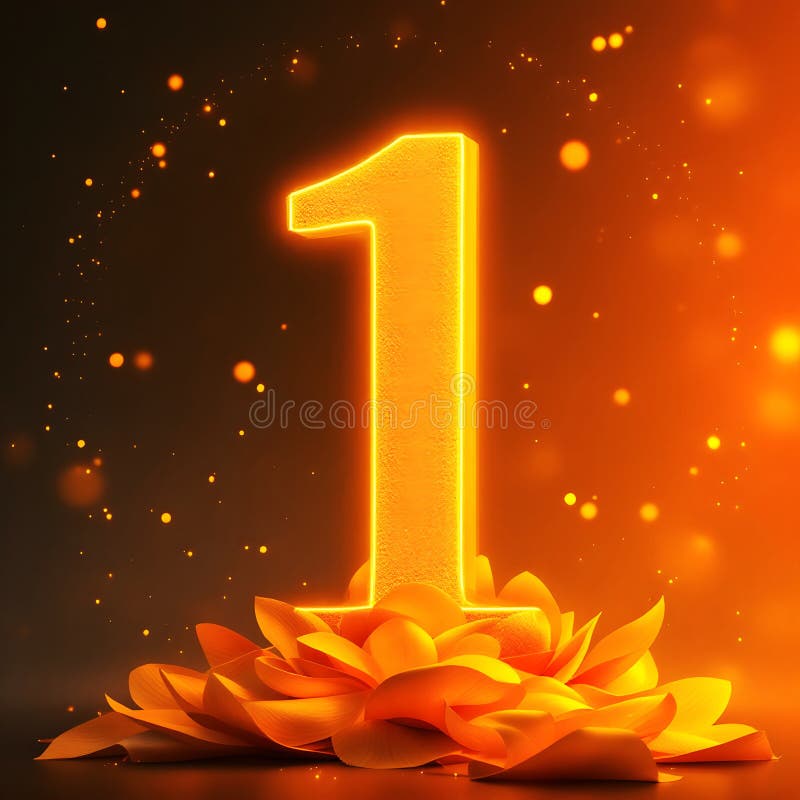 A Striking Design Around the Number 1 in Bold and Glowing Format Stock ...