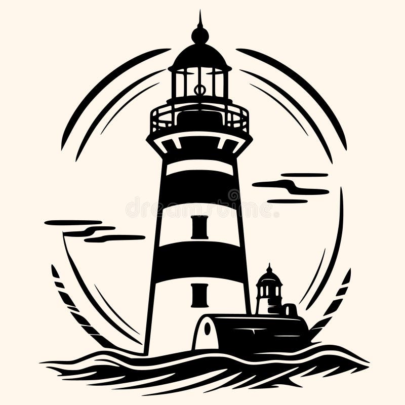Lighthouse Logo Formed with Simple and Modern Shape, Drawing Elegant ...