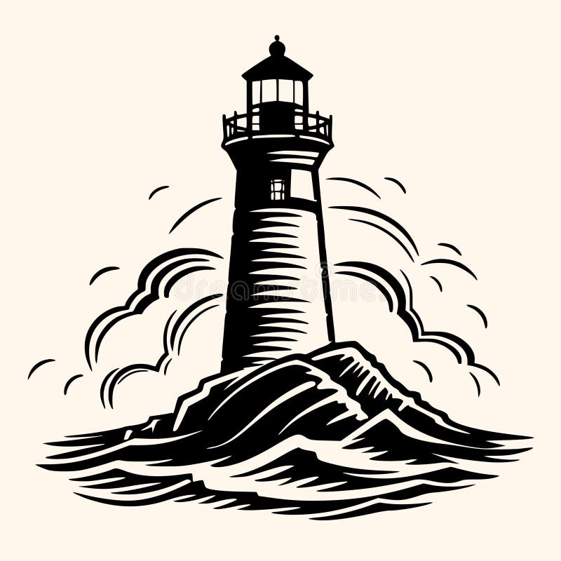 Lighthouse Logo Formed with Simple and Modern Shape, Drawing Elegant ...