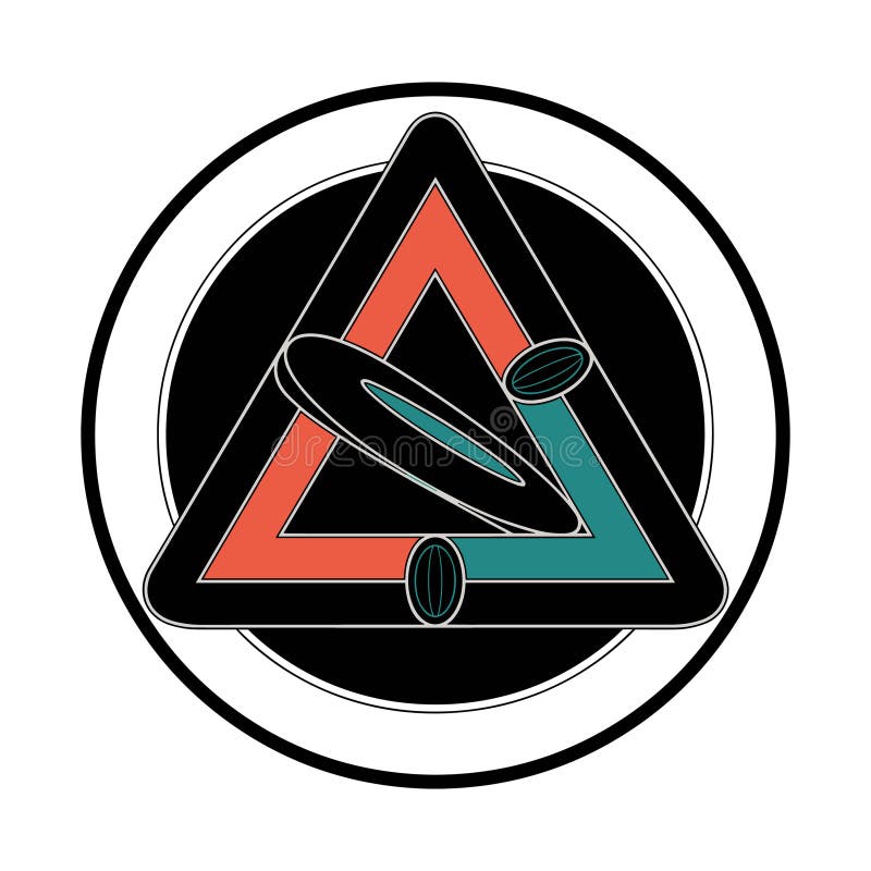 Interlocking Triangles in Vibrant Colors, Set Against a Bold Black ...