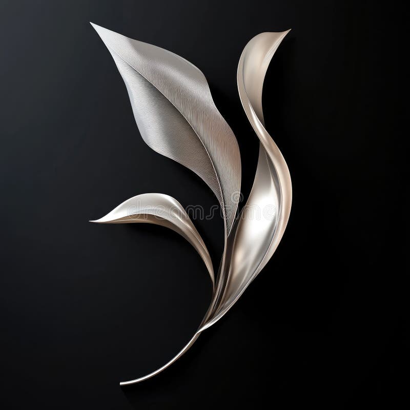 This Striking Design Features a Metallic Leaf with Delicate Curves and ...