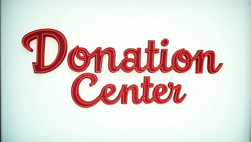 Red Typography Art Showing the Words Donation Center on a Light ...