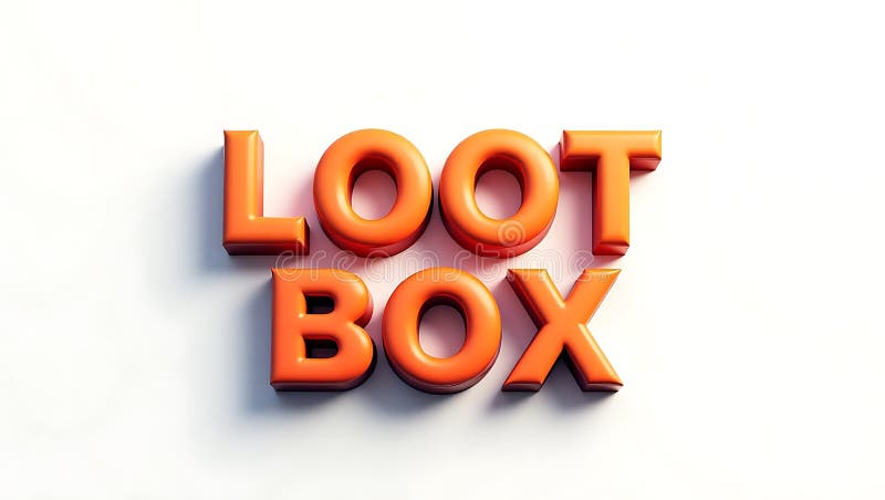 Bold Orange Typography Displaying the Words Loot Box on a Plain ...