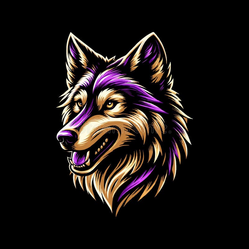 Fierce Flaming Wolf Head Emblem - Vector Graph, T-shirt Design, Mascot ...