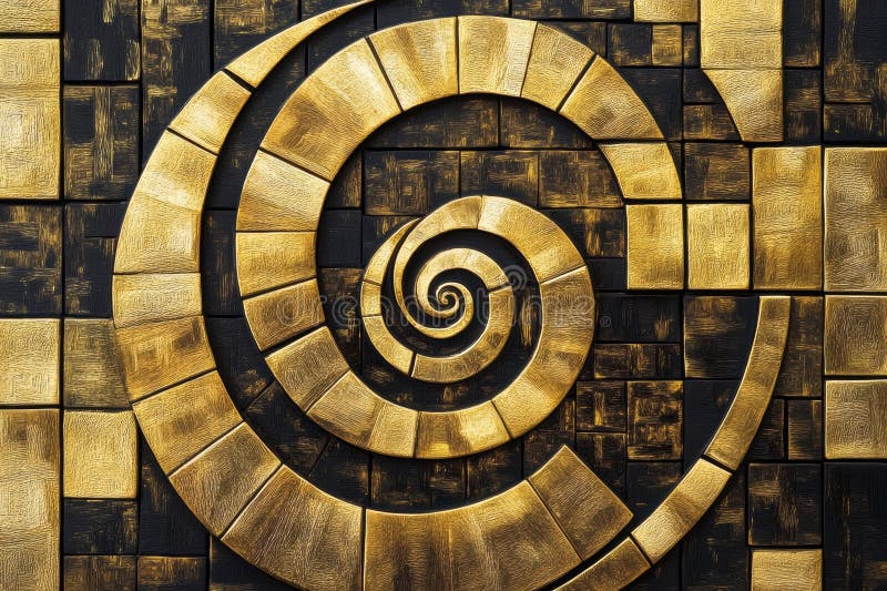 A Striking Design Featuring a Golden Spiral Intricately Interwoven with ...