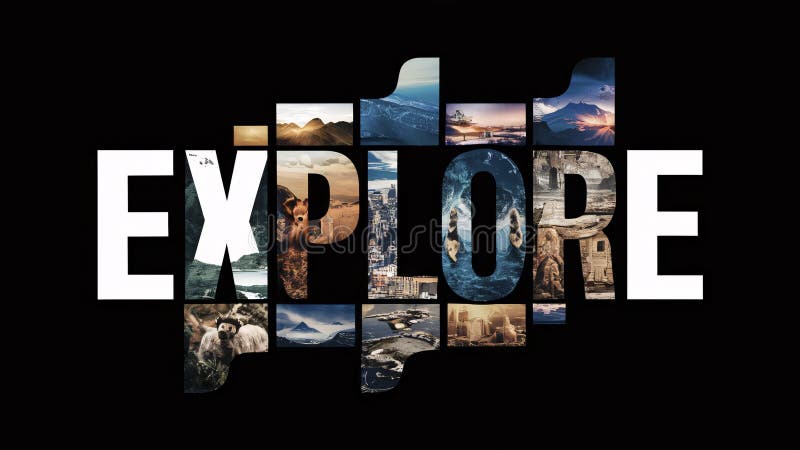 A Striking Design Featuring the Word EXPLORE Stock Image - Image of ...