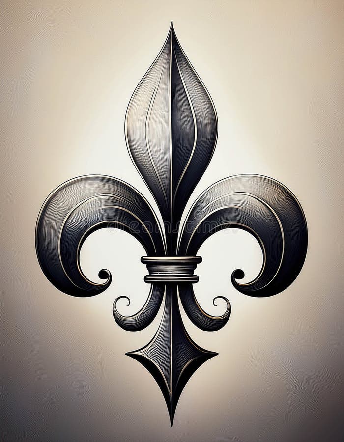 Elegant Abstraction of Fleur De Lis in a Soft Monochrome Palette ...