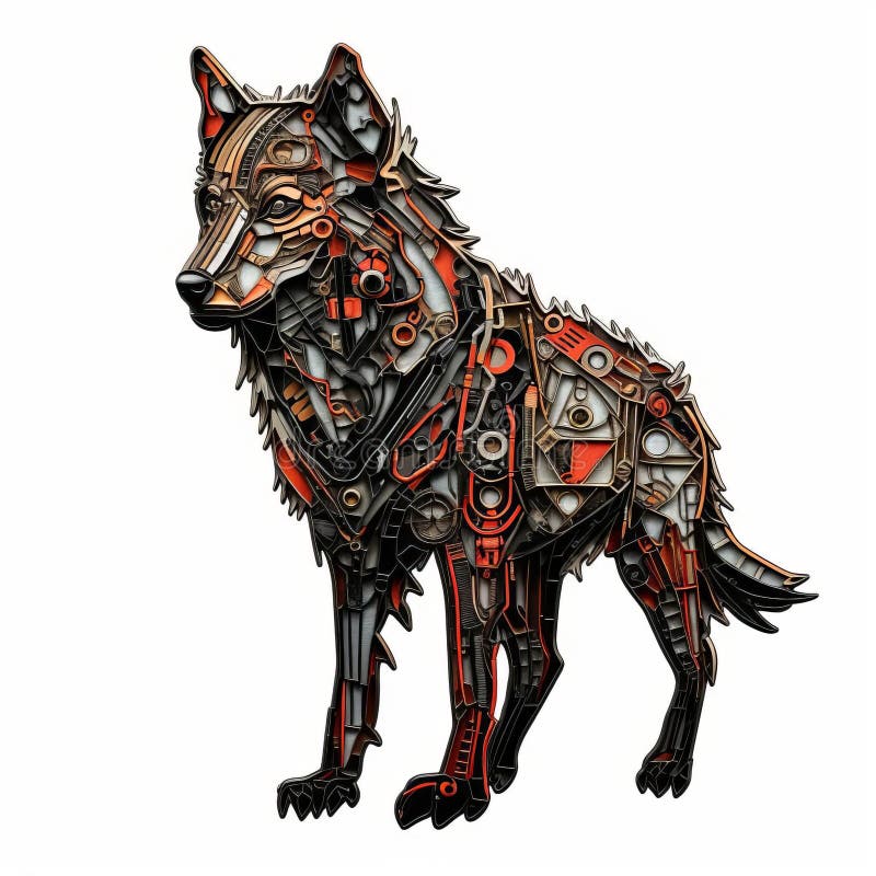 Wolf Machine Embroidery Applique Design on White Background Stock ...