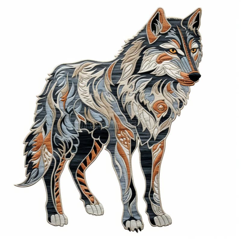 Wolf Machine Embroidery Applique Design Stock Illustration ...