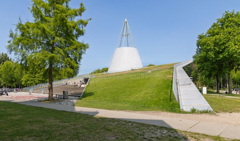 The Striking Design of the TU Delft Library. Stock Image - Image of ...