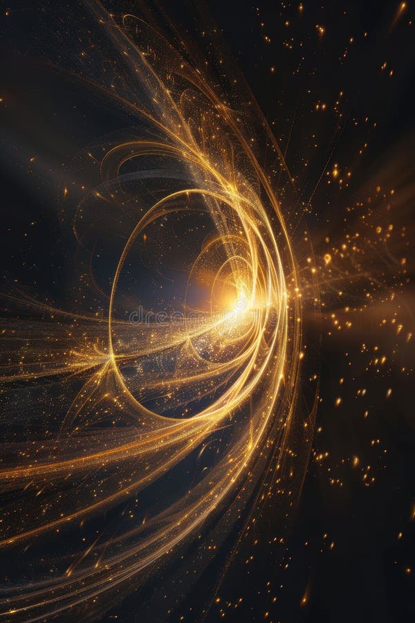 Radiant Particle Swirls Converging in Glowing Digital Design for Prints ...